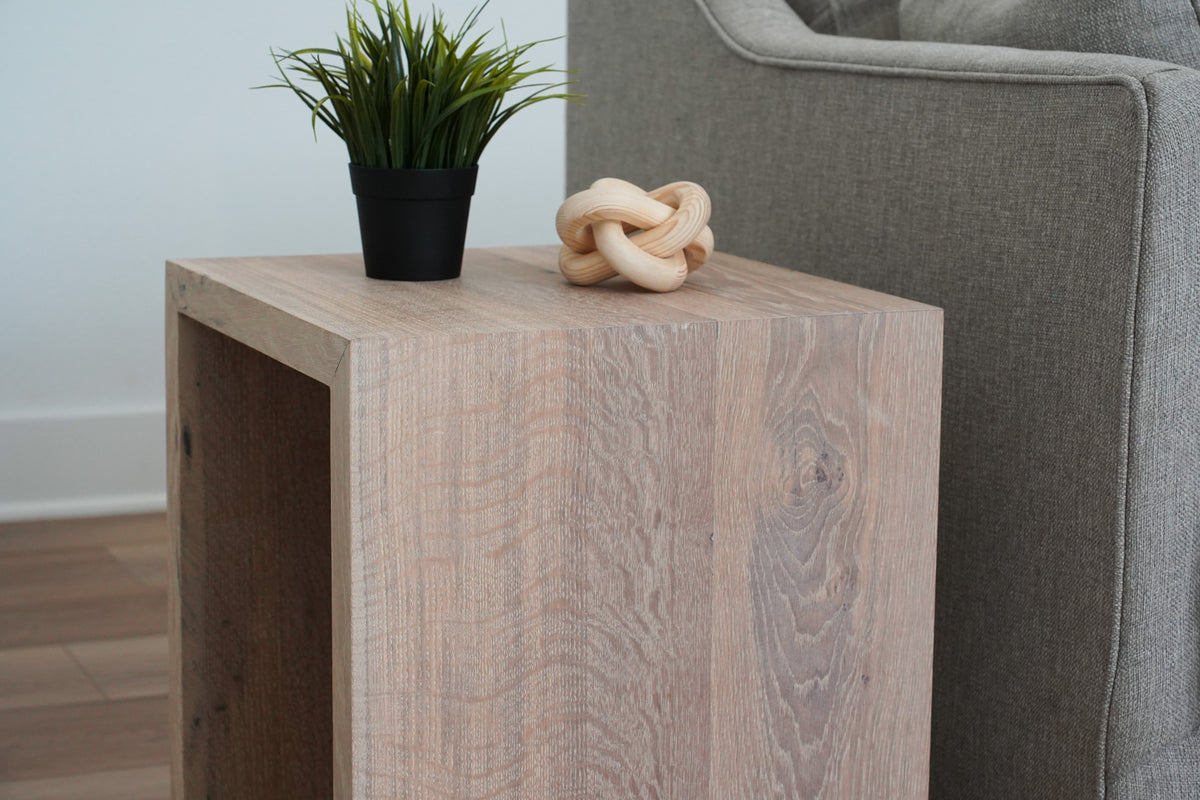 Cotton White Waterfall End Table– Artisan Born