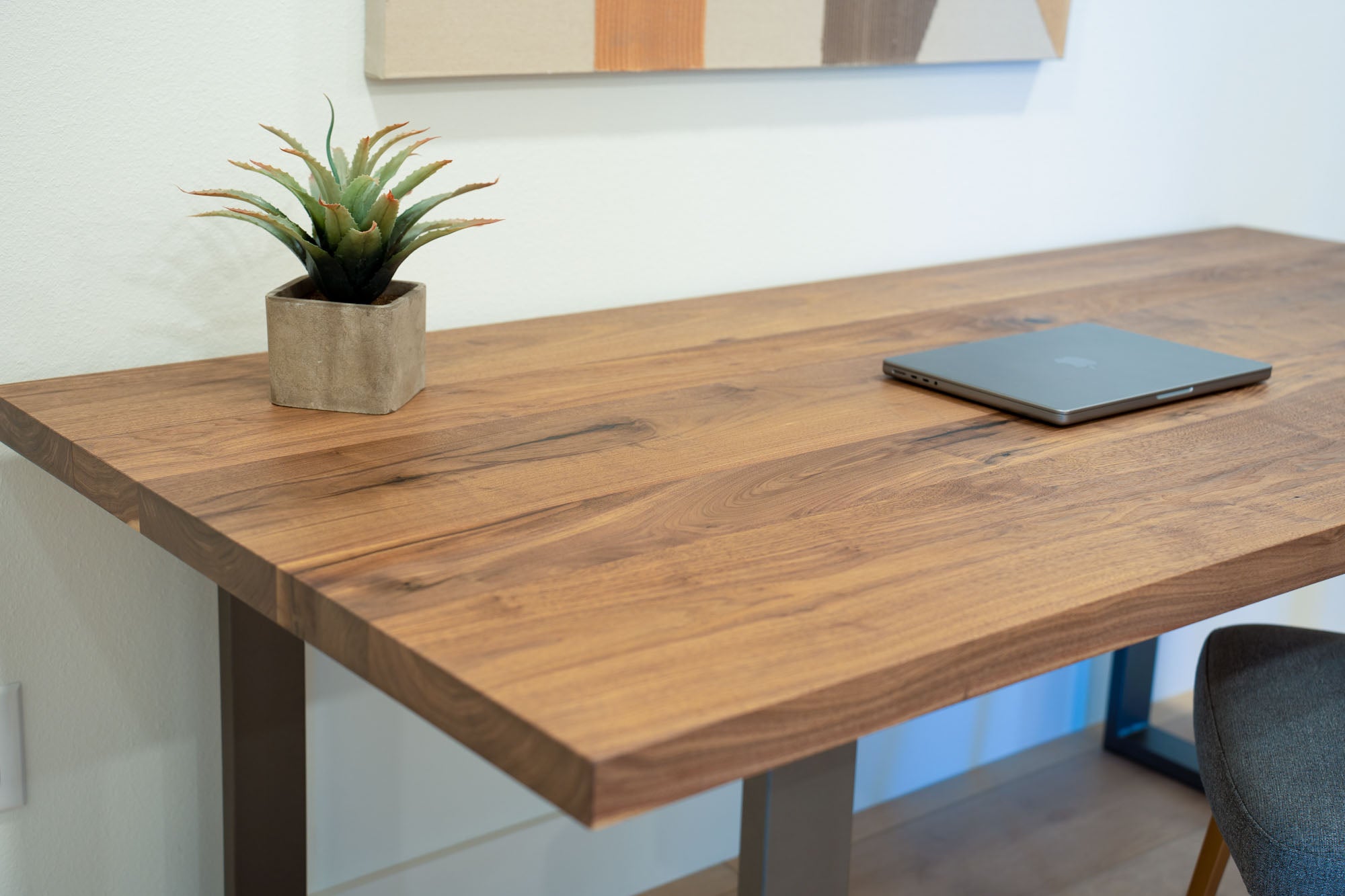 Large Solid Wood Desk with Extra Wide Legs– Artisan Born