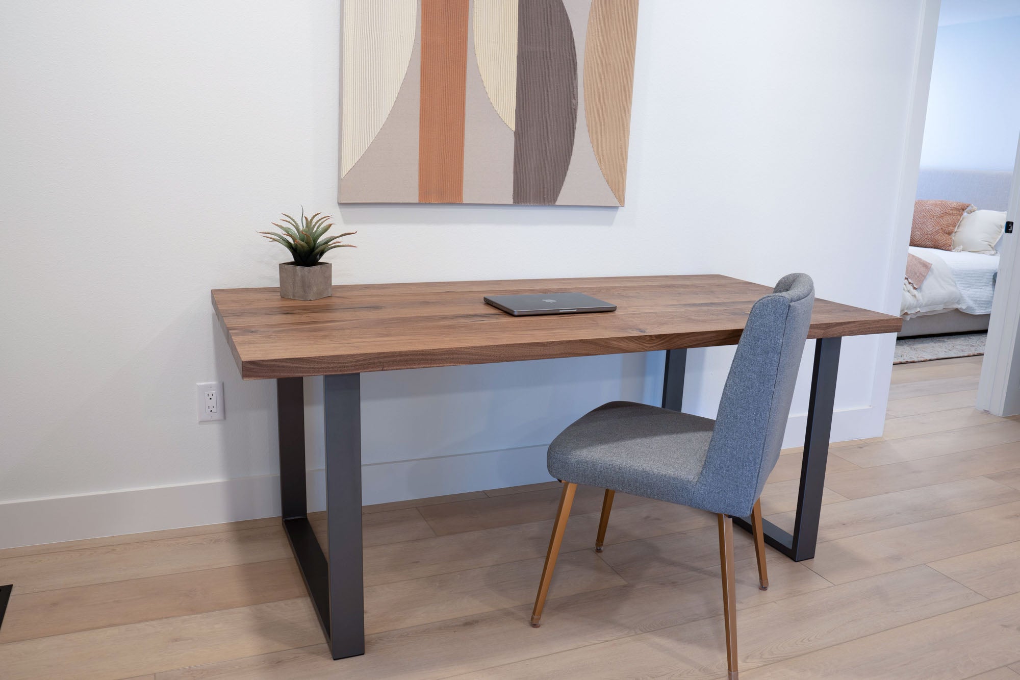 Large Solid Wood Desk with Extra Wide Legs– Artisan Born