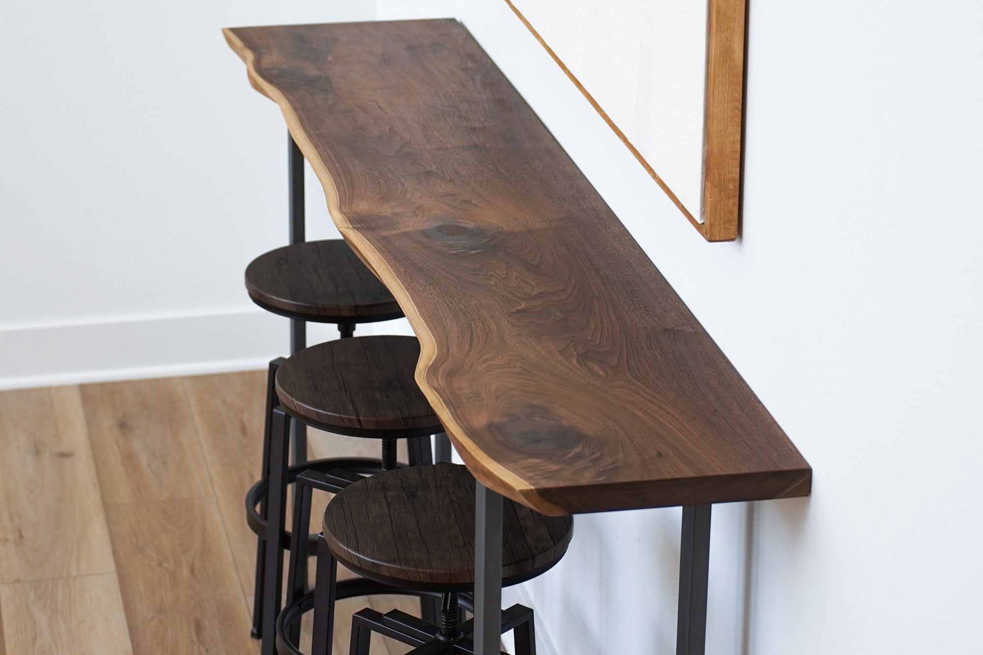 Handmade Solid Walnut Live Edge Bar Table– Artisan Born