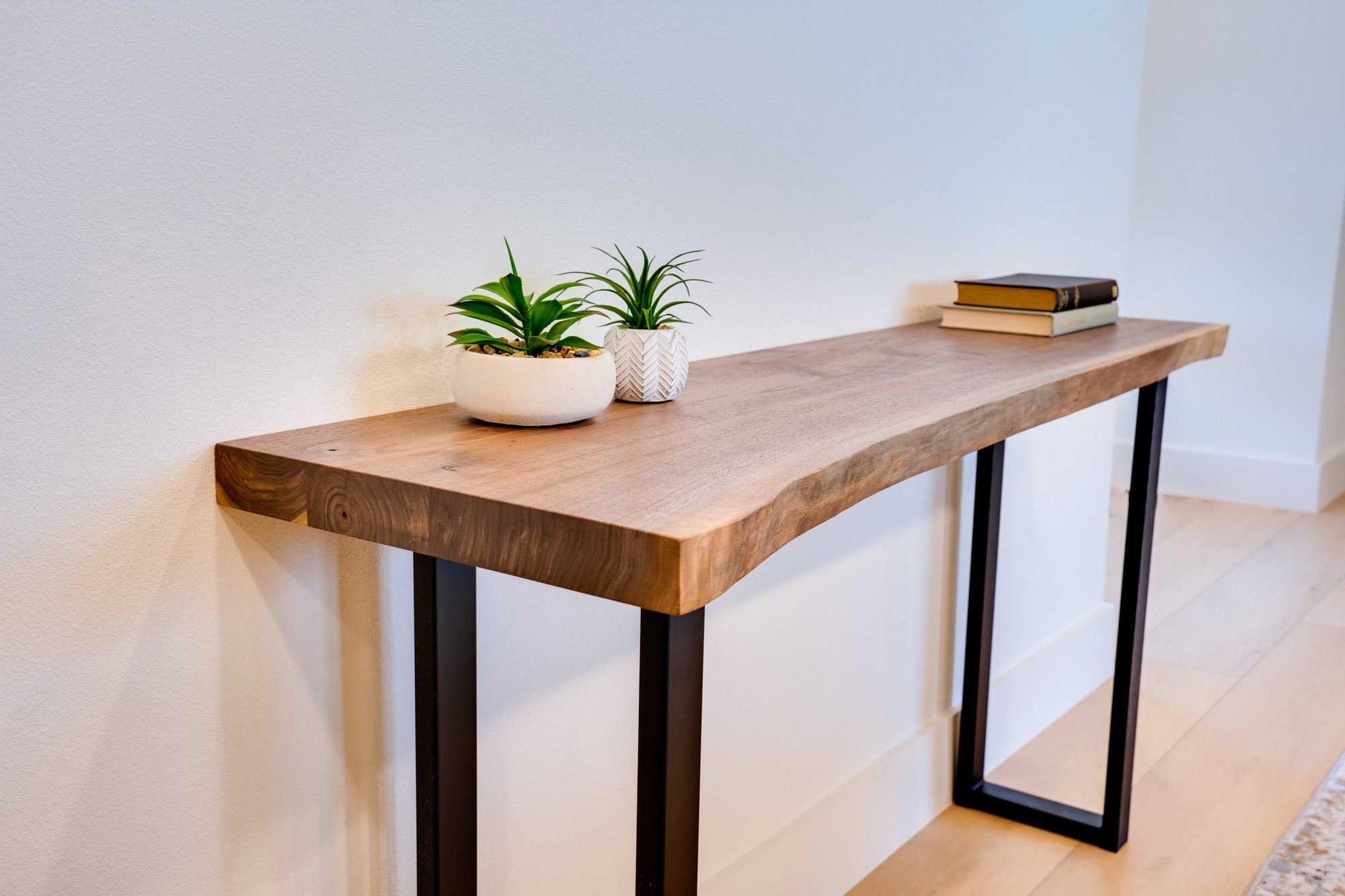 Custom-Made Live Edge Walnut Console Table– Artisan Born