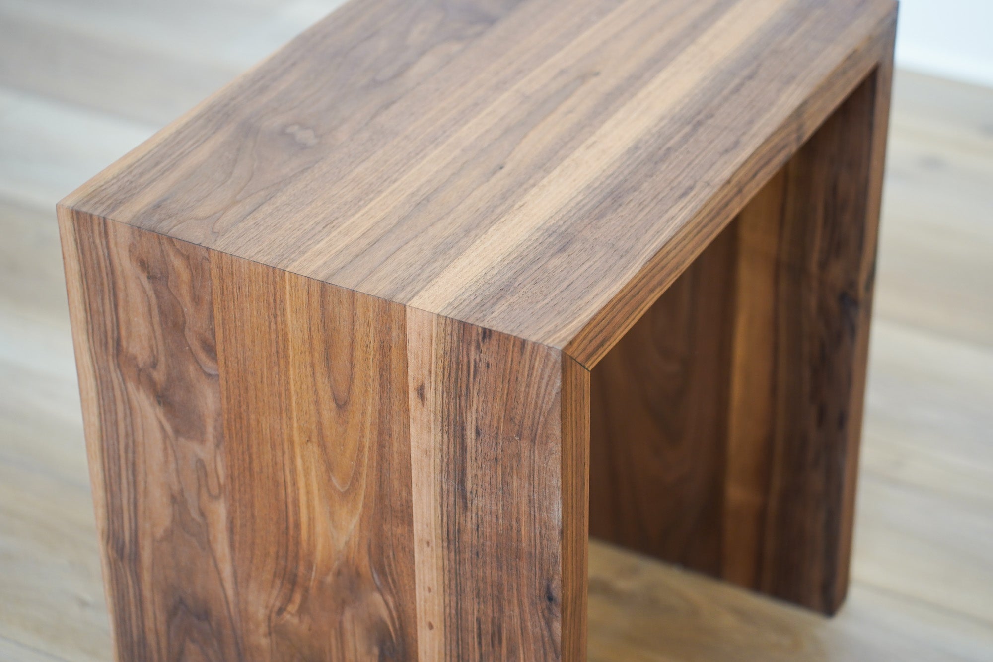 Modern Walnut waterfall End Table– Artisan Born