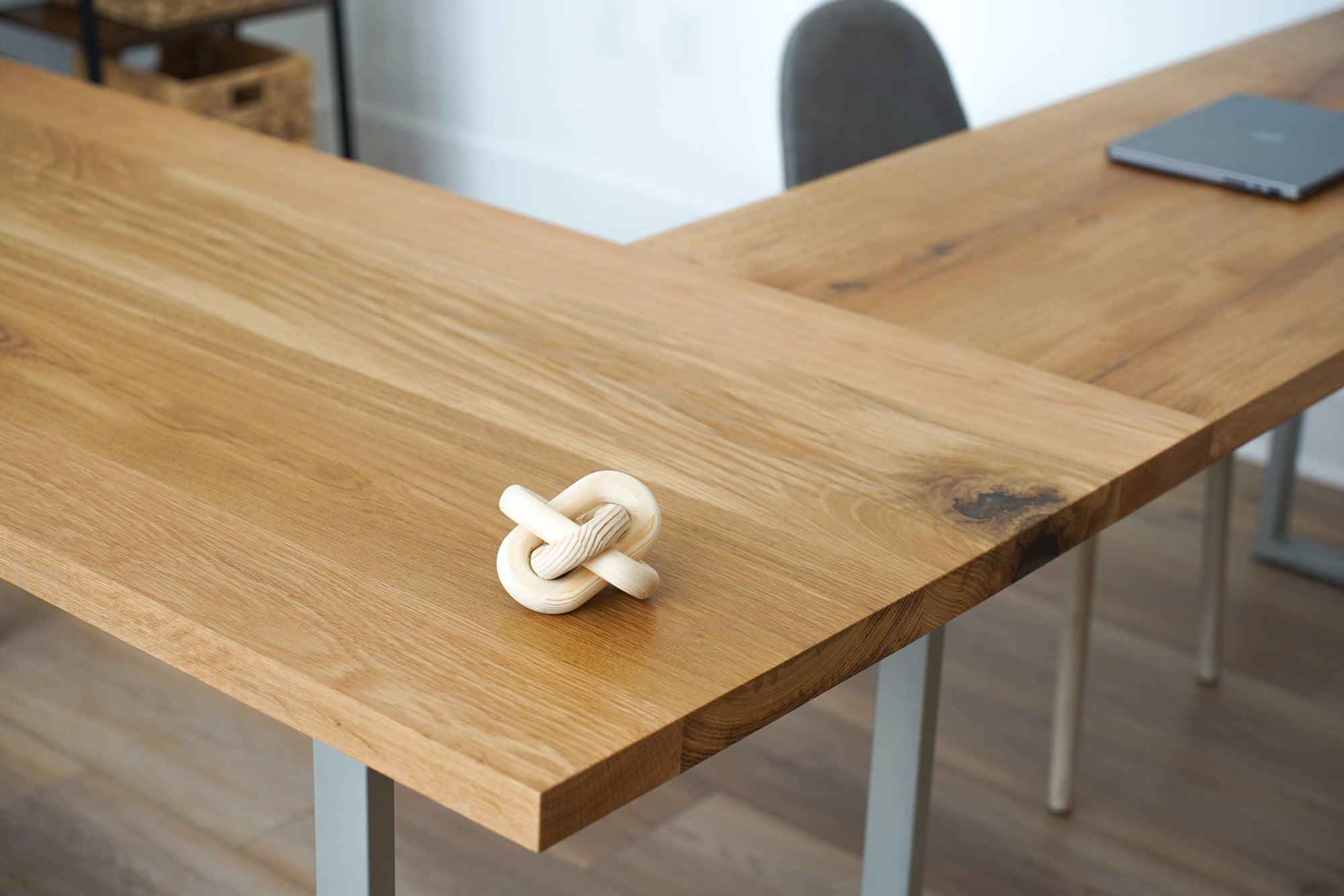 Solid Oak L Shaped Computer Desk– Artisan Born
