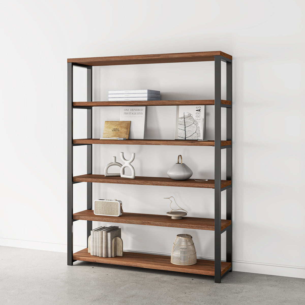 Verona Industrial Tall Walnut Bookshelf– Artisan Born