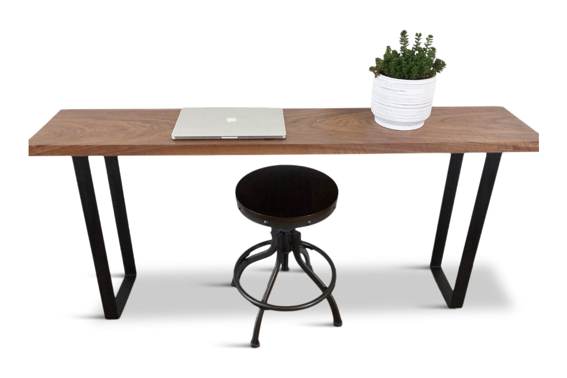 Solid Walnut Narrow Office Desk– Artisan Born