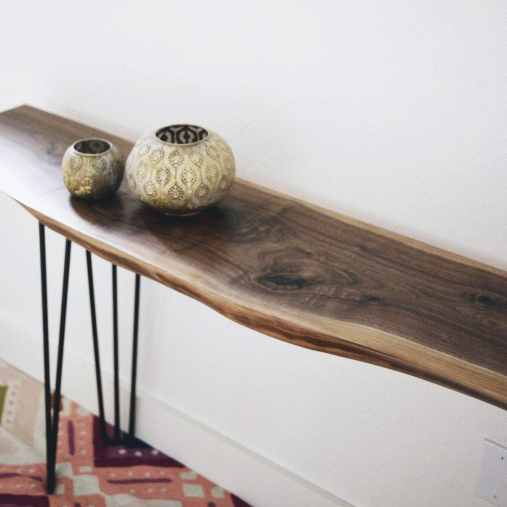 6ft Handmade Live Edge Walnut Console Table– Artisan Born