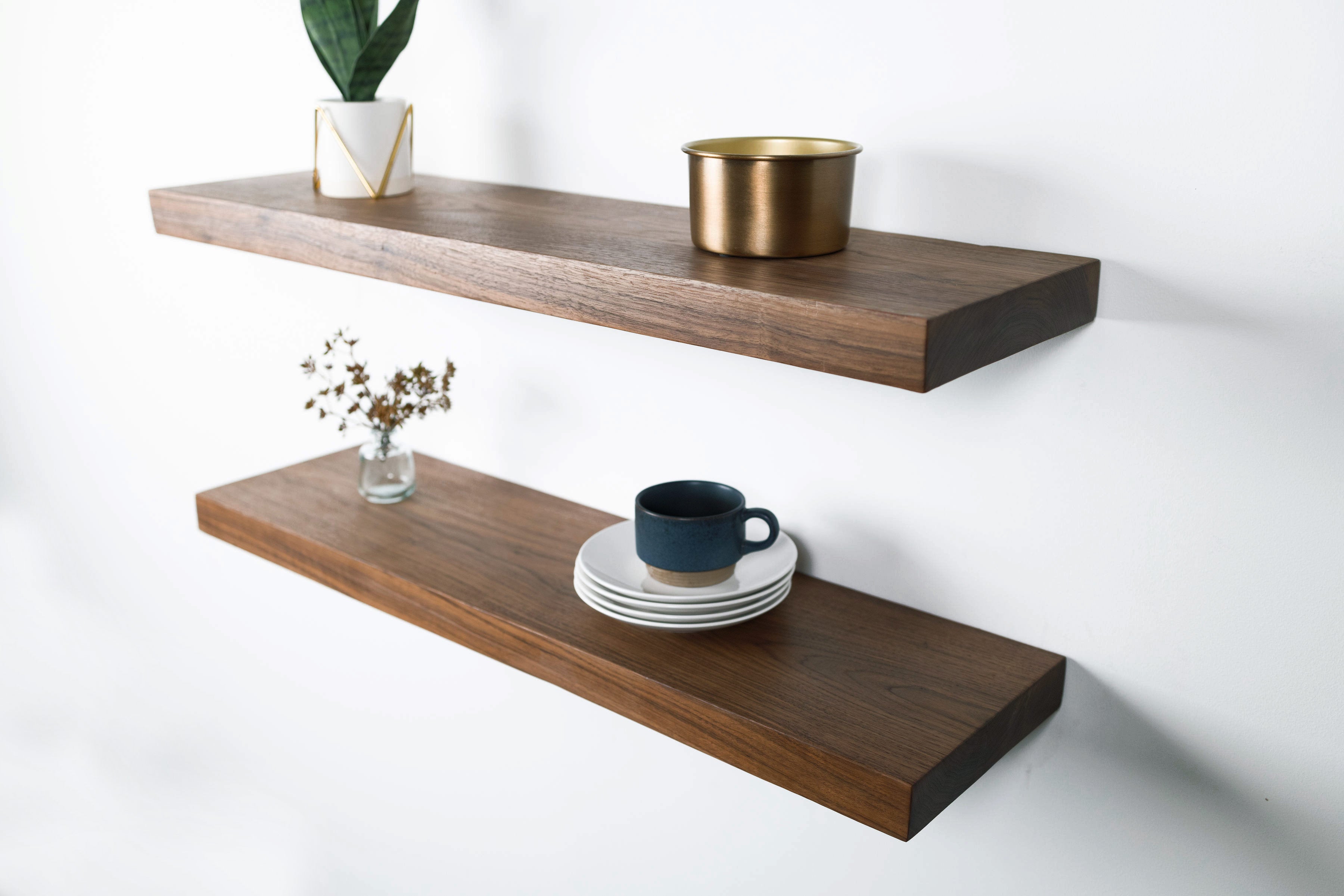 Solid Walnut Floating Shelf– Artisan Born